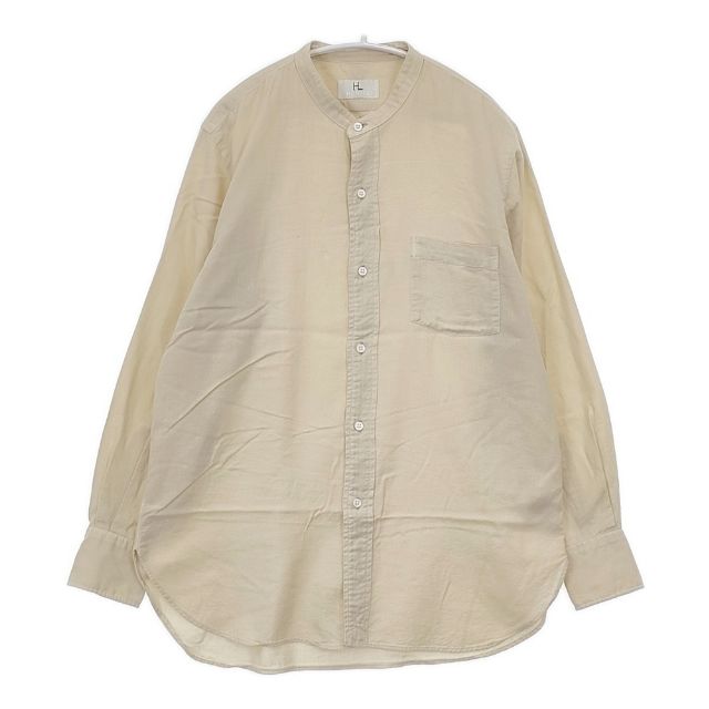 HERILL 21-050-HL-8010-3 コットン カシミア スタンドカラーシャツ 定価30800円 カシミヤ混 長袖シャツ ベージュ レディース ヘリル【中古】5-1106T∞