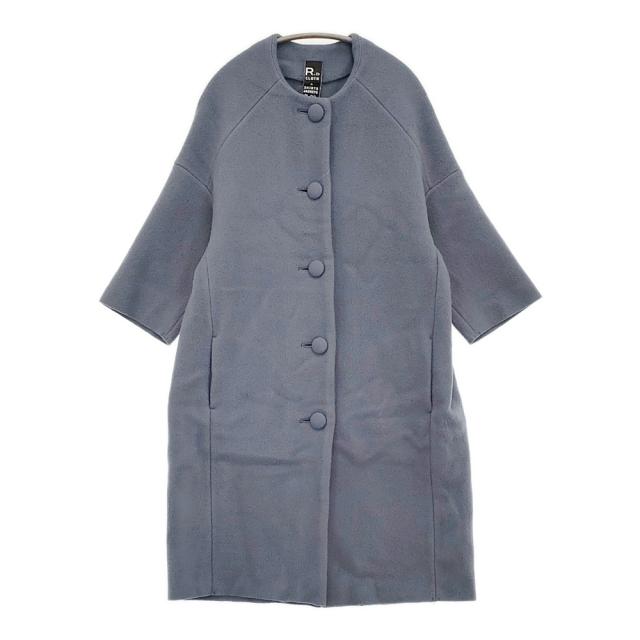 R&D.M.Co- ウールノーカラーコート ドロップショルダー コート ブルーグレー レディース オールドマンズテーラー【中古】5-1008T♪