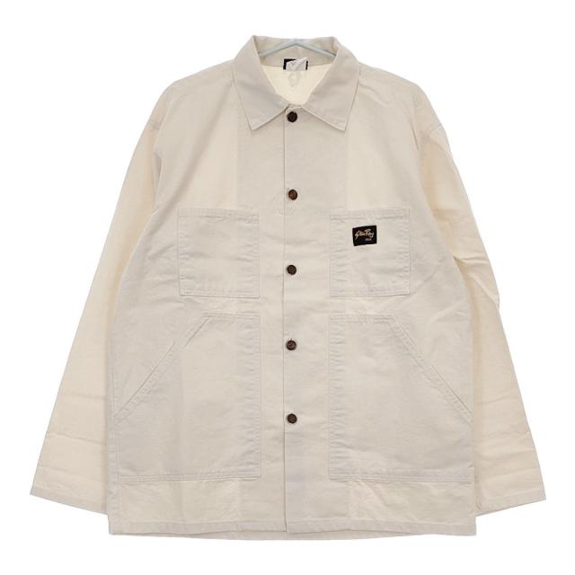 Stan Ray USA製 Shop Jacket Natural Drill L パッチポケット トリプルステッチ カバーオール オフホワイト メンズ スタンレイ【中古】5-0422M♪