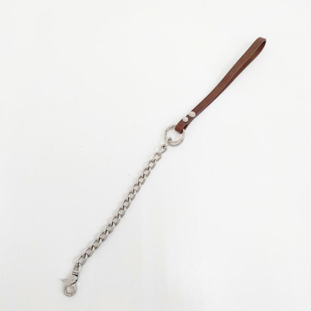 Maison Martin Margiela レザーキーチェーン ウォレットコード ウォレットチェーン ブラウン シルバー メンズ メゾンマルタンマルジェラ【中古】5-0422G◎