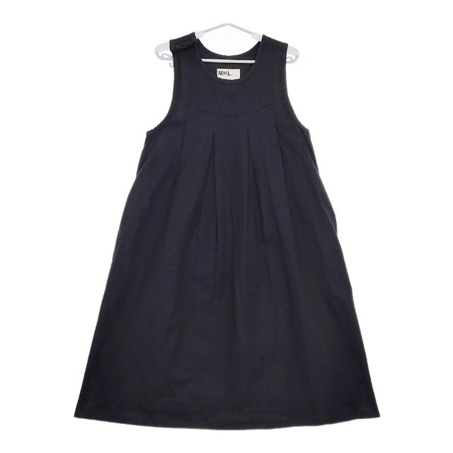 MHL. ノースリーブ CONTRAST WRAP COTTON 595-1256500 ワンピース ネイビー レディース エムエイチエル【中古】5-0521S∞