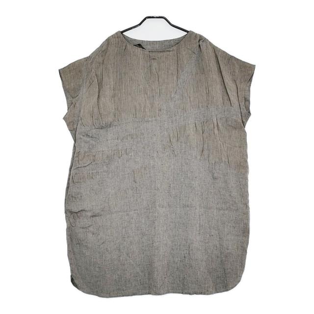 芽風 リネンワンピース 麻 センソユニコ マツオインターナショ ナル 日本製 サイズ38 ワンピース グレー レディース 芽風【中古】5-0608S♪