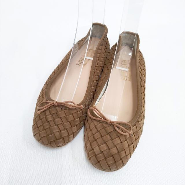 SPELTA メッシュレザー サイズ37 1/2 パンプス ブラウン レディース スペルタ【中古】5-0908G◎