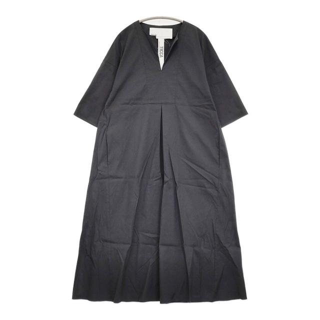 TICCA キーネックロングワンピース 定価31900円 0221407024 ワンピース ブラック レディース ティッカ【中古】5-0908S♪