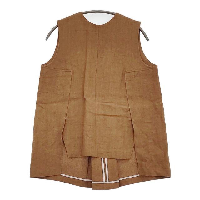 KEYCO 遠州織物 ノースリーブトップス 11816 サイズ38 リネン ブラウス シャツ ブラウン レディース キーコ【中古】5-0908S♪