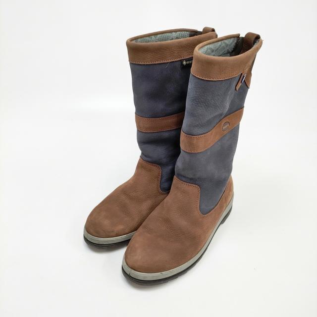45R/45rpm/DUBARRY アルティマ セーリングブーツ レザー GORE-TEX サイズ40 ブーツ ネイビー ブラウン レディース フォーティーファイブアールピーエム/デュバリー【中古】4-1125A◎
