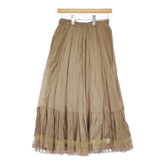 HUG O WaR/NE QUITTEZ PAS レースティアードスカート 裾レース サイズ2 ロング ベージュ レディース ハグオーワー/ヌキテパ【中古】5-0509M♪