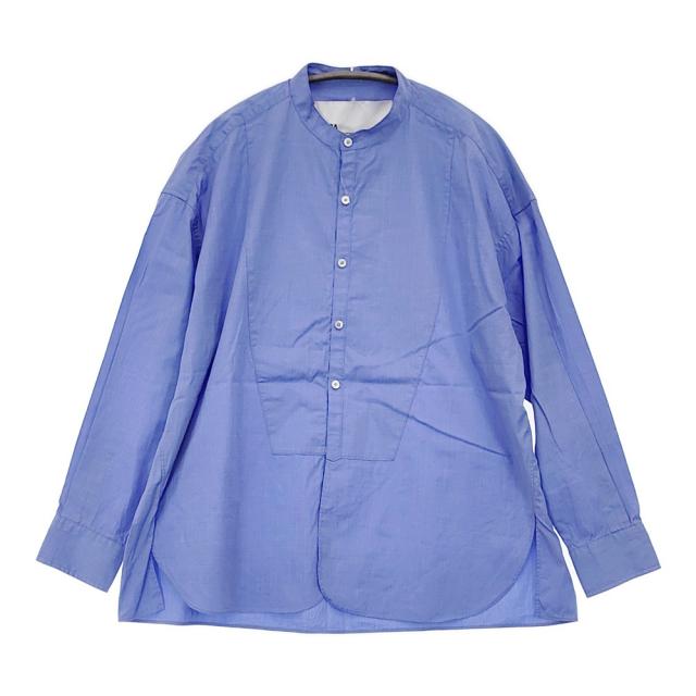 TICCA ノーカラービブヨークシャツ 定価26400円 TBEA-102 バンドカラー 長袖シャツ 2025 ブルー レディース ティッカ【中古】5-1203M♪