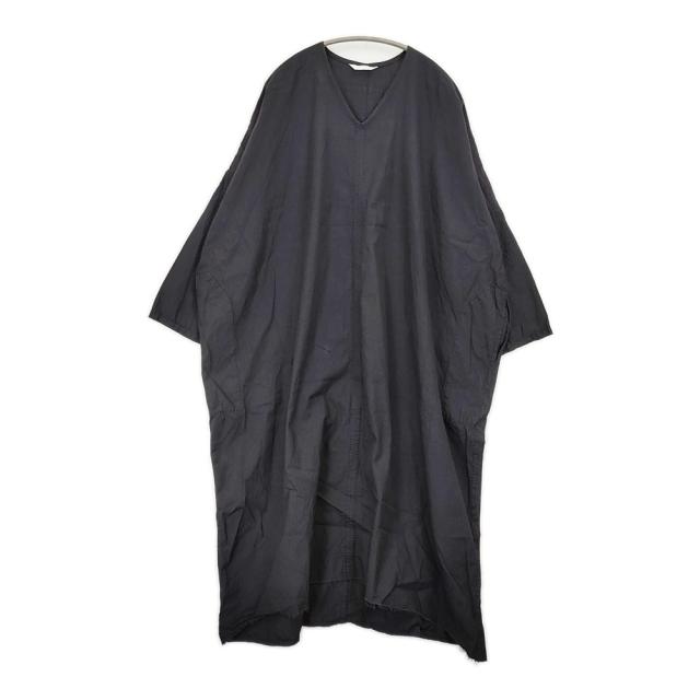 homspun ライトオンスシャンブレープルオーバーワンピース 252-1645 定価31900円 Vネック ワンピース ブラック レディース ホームスパン【中古】5-1203M♪