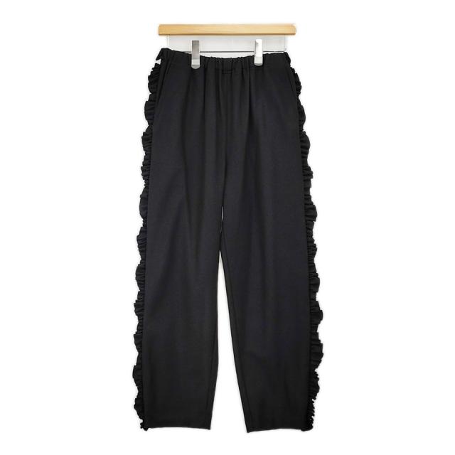 RhodolirioN Frill side Pants フリルサイドパンツ サイズ1 PS1027 定価38500円 パンツ 24AW ブラック レディース ロドリリオン【中古】5-1203T♪