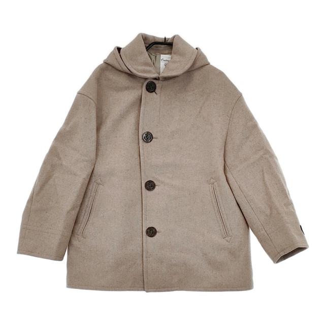 ORCIVAL ドロップショルダー メルトン フーデッド ラウンドカラー ショートコート サイズ1 コート ベージュ レディース オーシバル/オーチバル【中古】5-1007A◆