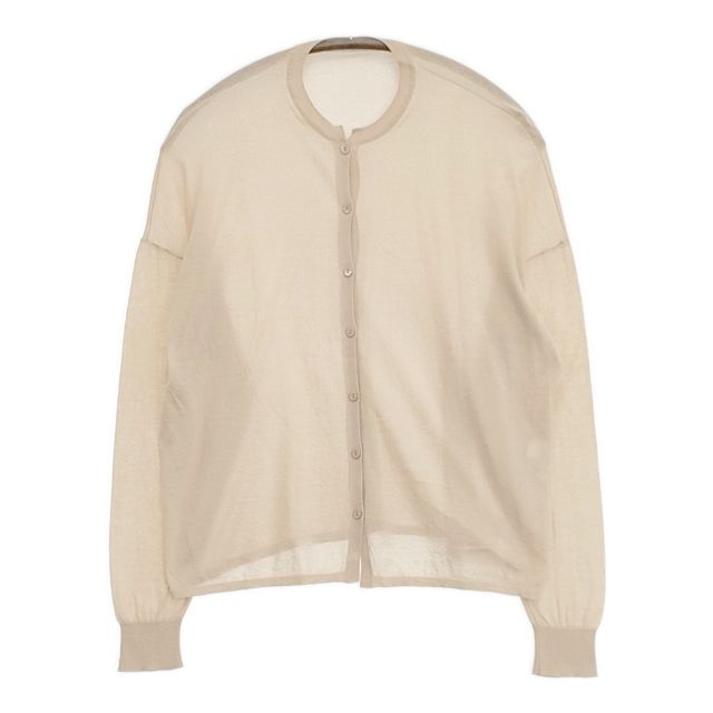 mina perhonen fledgy ys8396 イタリア製 定価61600円 コットン カーディガン ベージュ レディース ミナペルホネン【中古】5-1201M∞