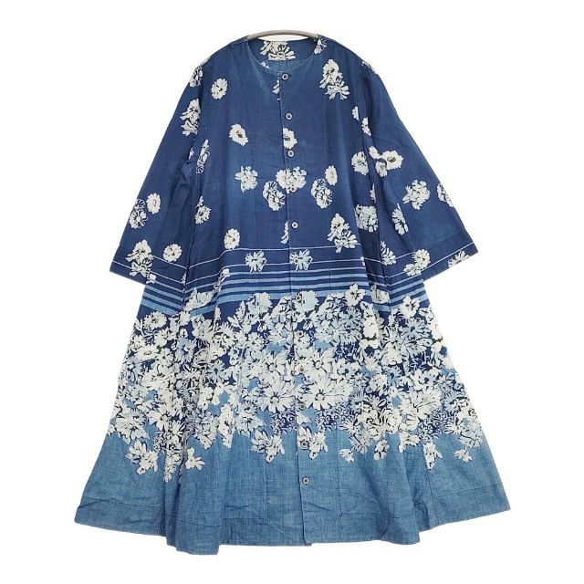 45R/45rpm ボーダーフラワープリントのドレス（インディゴ） 定価90200円 ワンピース 23SS ネイビー レディース フォーティーファイブアールピーエム【中古】5-1201M∞