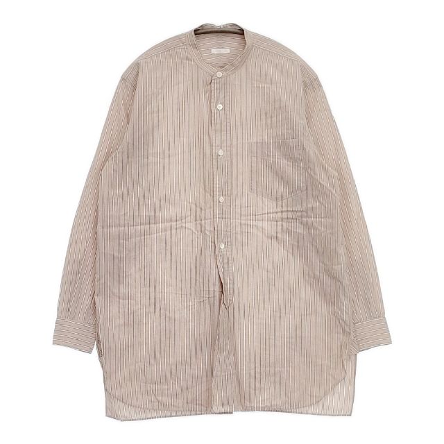 COMOLI M01-02002 バンドカラー コットン ストライプ サイズ0 長袖シャツ ピンクベージュ レディース コモリ【中古】5-1201M∞