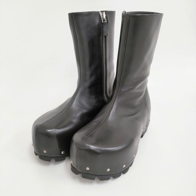 JIL SANDER + Side Zip Ankle Boot 定価254100円 サイズ42 J50WU0020/P4942 ブーツ 24AW ブラック メンズ ジルサンダー【中古】5-0514T♪