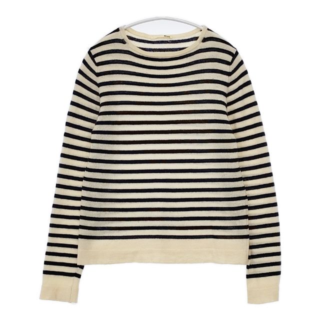 n100 n-8024-36 カシミヤ ボーダー セーター ニット アイボリー ネイビー レディース エヌワンハンドレッド【中古】5-1129T∞