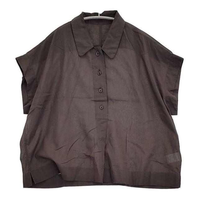 MARGARET HOWELL COTTON CHIFFON SHIRT 578-5152007 定価33000円 半袖シャツ 25SS ブラウン レディース マーガレットハウエル【中古】5-0815S♪