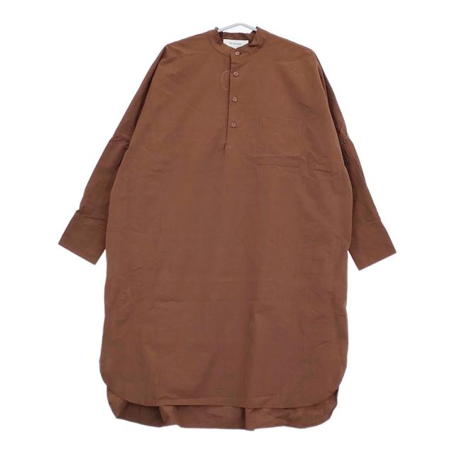 veritecoeur VC-2309 バンドカラーシャツワンピース プルオーバー ワンピース ブラウン レディース ヴェリテクール【中古】5-0511M♪