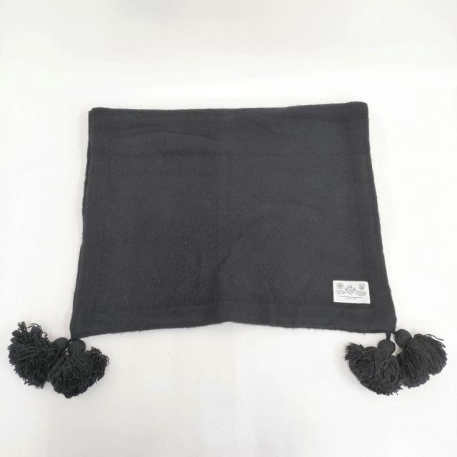 R&D.M.Co- タッセル 無地 マフラー ストール ブラック レディース オールドマンズテーラー【中古】5-1123T◎