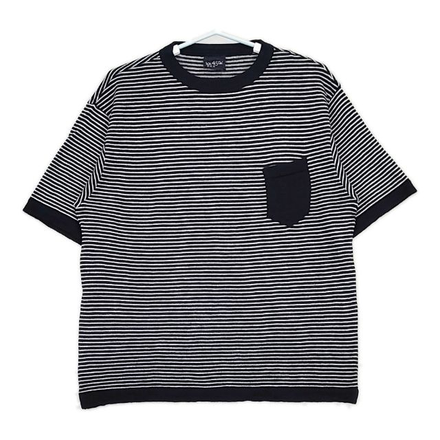 45R/45rpm 超ガーゼの908縞Tシャツ 定価22000円 半袖 ボーダー ニット ネイビー レディース フォーティーファイブアールピーエム【中古】5-0709S∞