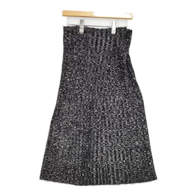 DES PRES 新品 アルパカミックススラブ フレアミディスカート 定価49500円 ロングスカート 24AW ブラック グレー レディース デプレ【中古】5-1102T∞