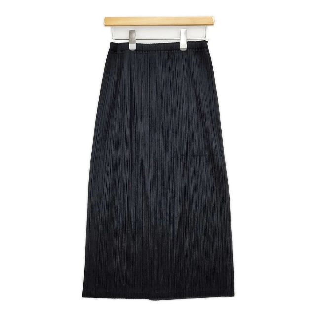 PLEATS PLEASE ISSEY MIYAKE プリーツベロアスカート PP43-JG844 ロングスカート ブラック レディース プリーツプリーズ【中古】5-1102T∞