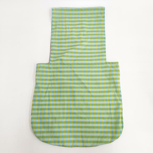 Lin francais d’antan Claudel reversible bag ギンガムチェック ワンハンドル ハンドバッグ キミドリ イエロー レディース ランフランセダンタン【中古】5-0625M◎