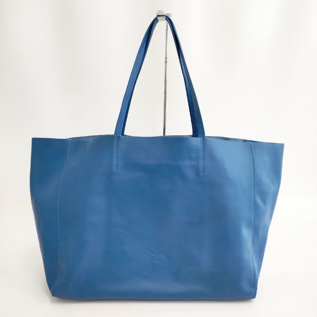 CACUMA/ほぼ日 KIGI 渡邉良重さん 軽いレザーバッグ トートバッグ ブルー レディース カクマ/ほぼ日【中古】5-0625G∞