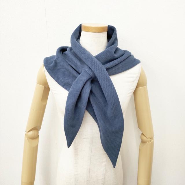 R&D.M.Co- コットンカシミヤブラシワッフルスカーフ ショール ネイビー レディース オールドマンズテーラー【中古】5-1112T◎