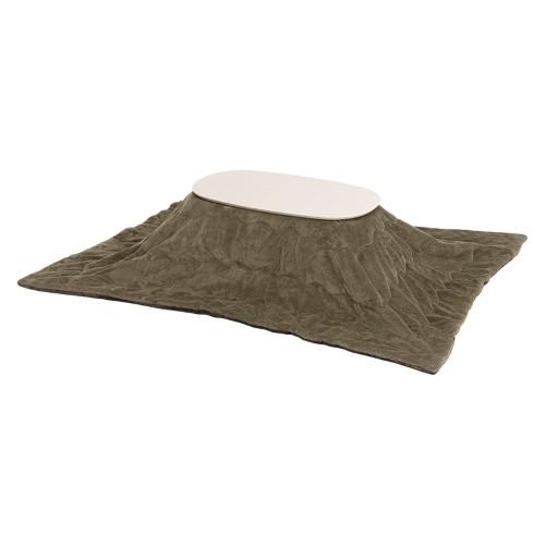 こたつ＋うす掛け布団　２点セット（天板ホワイト+布団カーキ）カルミナ950WS+ビケ950KK  【北海道・沖縄・離島 送料別】