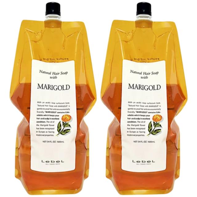 ルベル ナチュラル ヘアソープ ウィズ MG マリーゴールド 1600ml 詰替え用 リフィル 2個セット