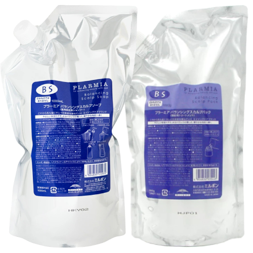 ミルボン プラーミア バランシング スカルプソープ 1000ml + スカルプパック 1000g セット レフィル 詰替え用