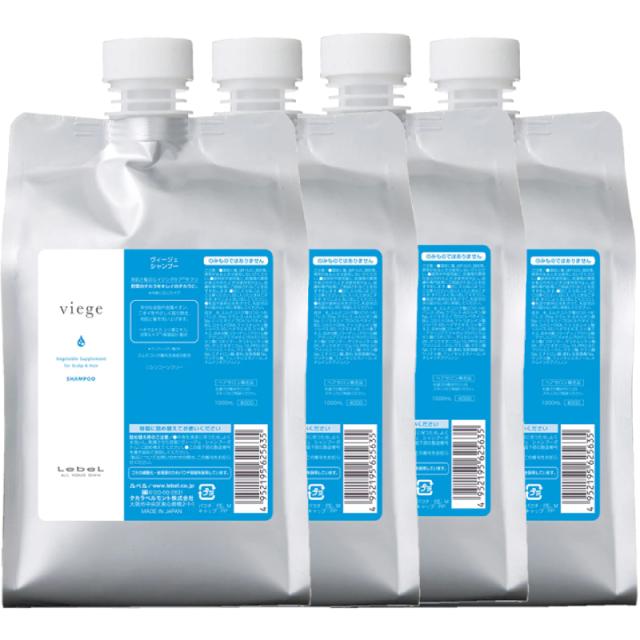 LebeL ルベル ヴィージェ viege シャンプー リフィル 1000ml ヘアシャンプー 詰め替え リフィル 4個セット