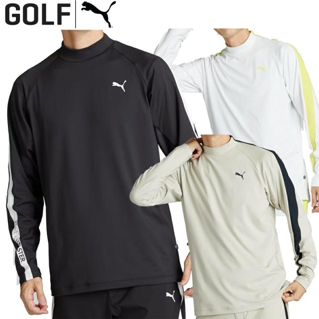 プーマ ゴルフ メンズ ゴルフ PF ストレッチ ピーチ スムース モックネック 長袖 シャツ DRYCELL Feelthermoメンズ ゴルフウェア 「PUMA GOLF 630427」 2024年秋冬モデル日本正規品