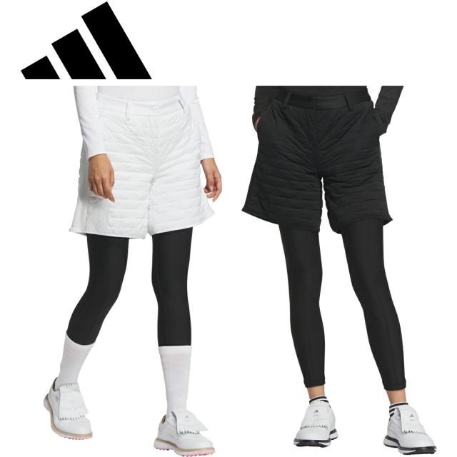 アディダスゴルフ JTY83 WIND.RDY 保温 中わた BOS ロゴ キルトショーツ レディース ゴルフ ウェア 「ADIDAS GOLF JTY83」  2024年秋冬モデル