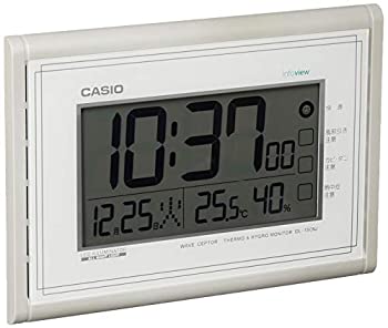CASIO(カシオ) 掛け時計 電波 デジタル ウェーブセプター 常時点灯 生活環境 温度 湿度 カレンダー 表示 ホワイト IDL-150NJ-7JF（中古品）