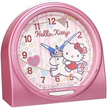 セイコー クロック 目覚まし時計 ハローキティ おしゃべり アラーム アナログ ピンク パール CQ134P SEIKO（中古品）