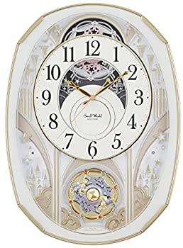 リズム時計 掛け時計 電波 アナログ からくり スモールワールドノエルS 30曲 メロディ 白 Small World 4MN551RH03（中古品）