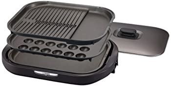 タイガー ホットプレート 平面 たこ焼き 焼肉 プレート 3枚 タイプ 蓋付き ブラウン これ1台 CRC-A300-T（中古品）