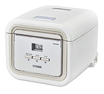 タイガー 炊飯器 3合 マイコン 一人暮らし用 レシピ付 ナチュラルホワイト tacook 炊きたて JAJ-G550-WN（中古品）