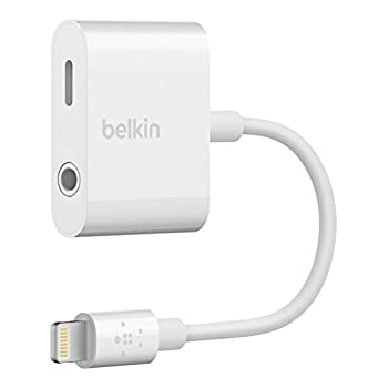 belkin ライトニング&3.5mオーディオポートアダプター 【音楽鑑賞+充電を同時に利用可。(イヤホンアダプタ・変換)】(MFi認証だから安心|)3.5mm A（中古品）