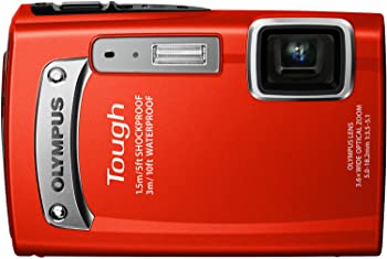 OLYMPUS デジタルカメラ TG-320 1400万画素 3m防水 1.5m耐落下衝撃 レッド TG-320 RED（中古品）
