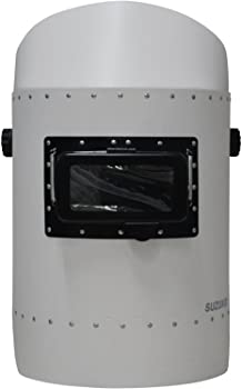 スター電器製造(SUZUKID)カラーヘルメット面 ホワイト(カバープレート・遮光プレート#10付) P-898（中古品）