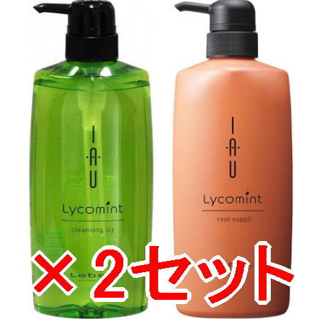 【送料無料】 ルベル ／ イオリコミント クレンジング icy 600mL ＆ ルートサプリ 600mL   2セット　シャンプー＆トリートメントi