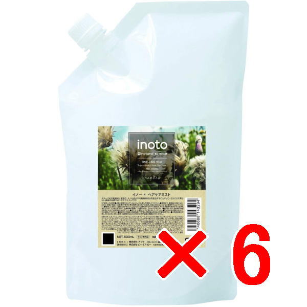 ナプラ  napla ／ イノート ヘアケアミスト 500ml 詰替え リフィル【6個セット】／使うたびに髪本来のツヤとうるおいを与えます。