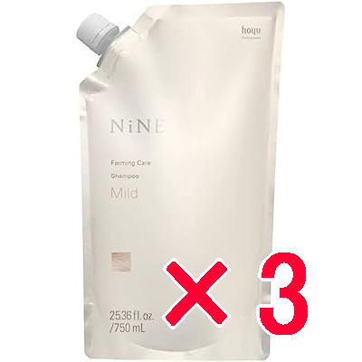 ホーユー hoyu ／ NiNE ナイン ファーミングケア シャンプー  750ml  詰替え パウチ【3個】