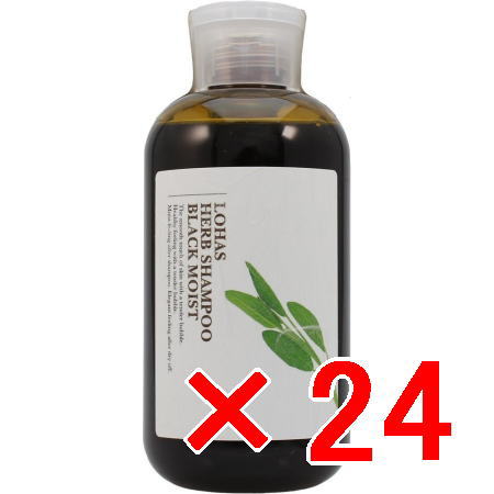★【送料無料】 テクノエイト ／ ロハスハーブシャンプー （ブラックモイスト） 300ml  しっとり艶タイプ 【24個セット】