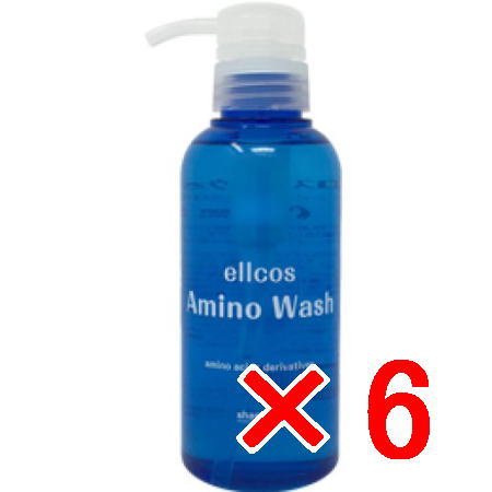 送料無料 エルコス ELLCOS ／アミノウォッシュ 300ml 6個 シャンプー