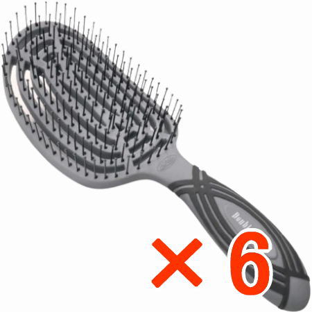 送料無料 NuWay ブラシ DoubleC Pro ニューウェイ 4Hair C Brush フォーヘア シーブラッシュ グレー 6個