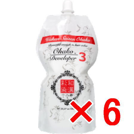 送料無料 日本グランデックス 和漢彩染 十八番 デベロッパー 3% 1000ml 6個 ?白髪染め カラーリング 第2剤